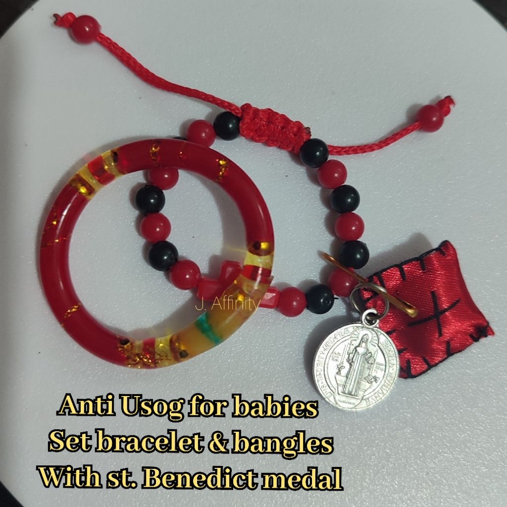 Kontra Usog bracelet set for Babies adjustable with St Benedict Medal ...