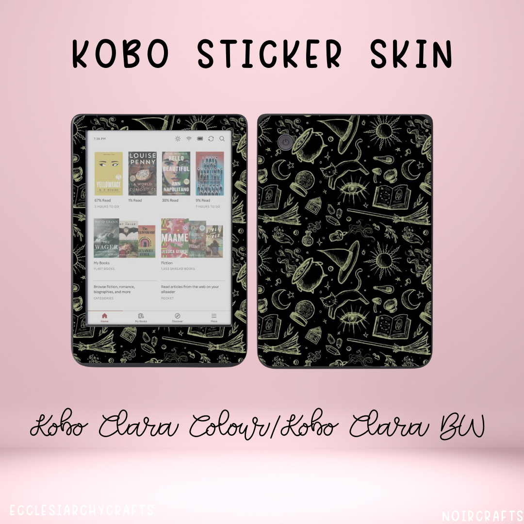 Kindle & Kobo Skins - Premium Vinyl sticker - GREEN AND BLACK WITCHY ...