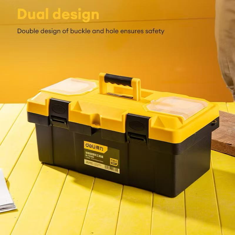 Plastic Durable Tool Box 19" Home Repair Kit Tool Box Set Durable Multi-function Convenient ...