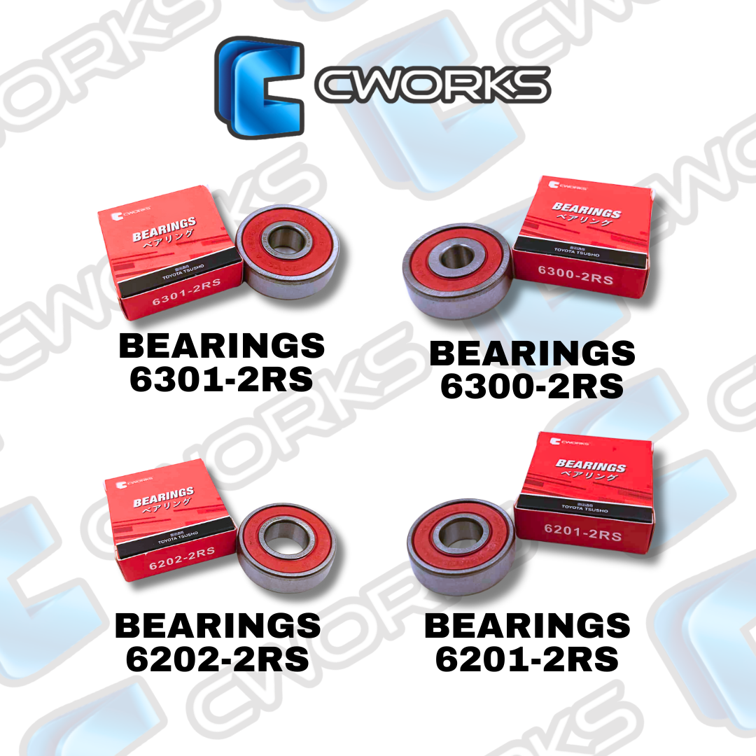 CWORKS -MOTORCYCLE BEARING - 6201-2RS/ 6202-2RS/ 6300-2RS/ 6301-2RS ...