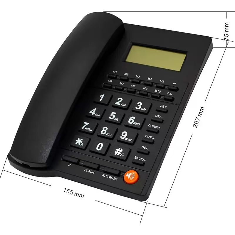 Office fixed landline home phone company Hotel desktop phone LCD Corded Caller ID Telephone With ...