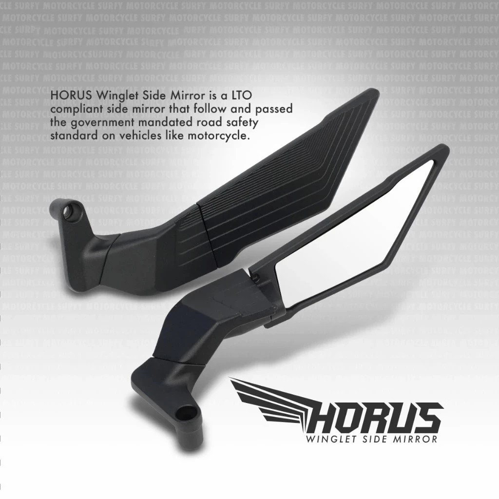 Full Alloy Horus Winglet Side Mirror 28cm Large Adjustable Mirror Mount ...