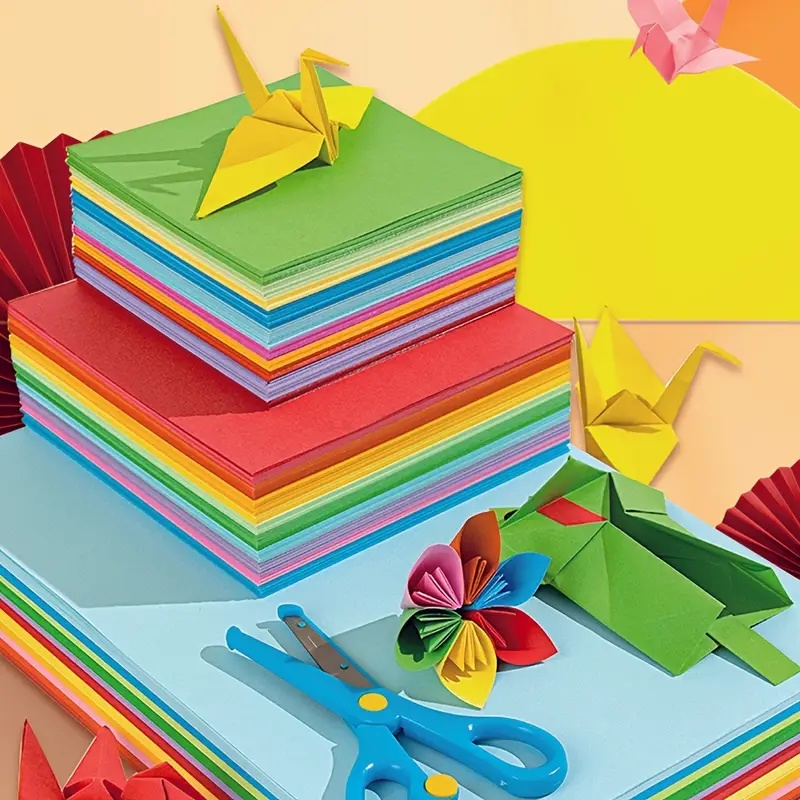 【100pcs】High Quality Color Paper Folding Paper DIY Handicraft Origami ...