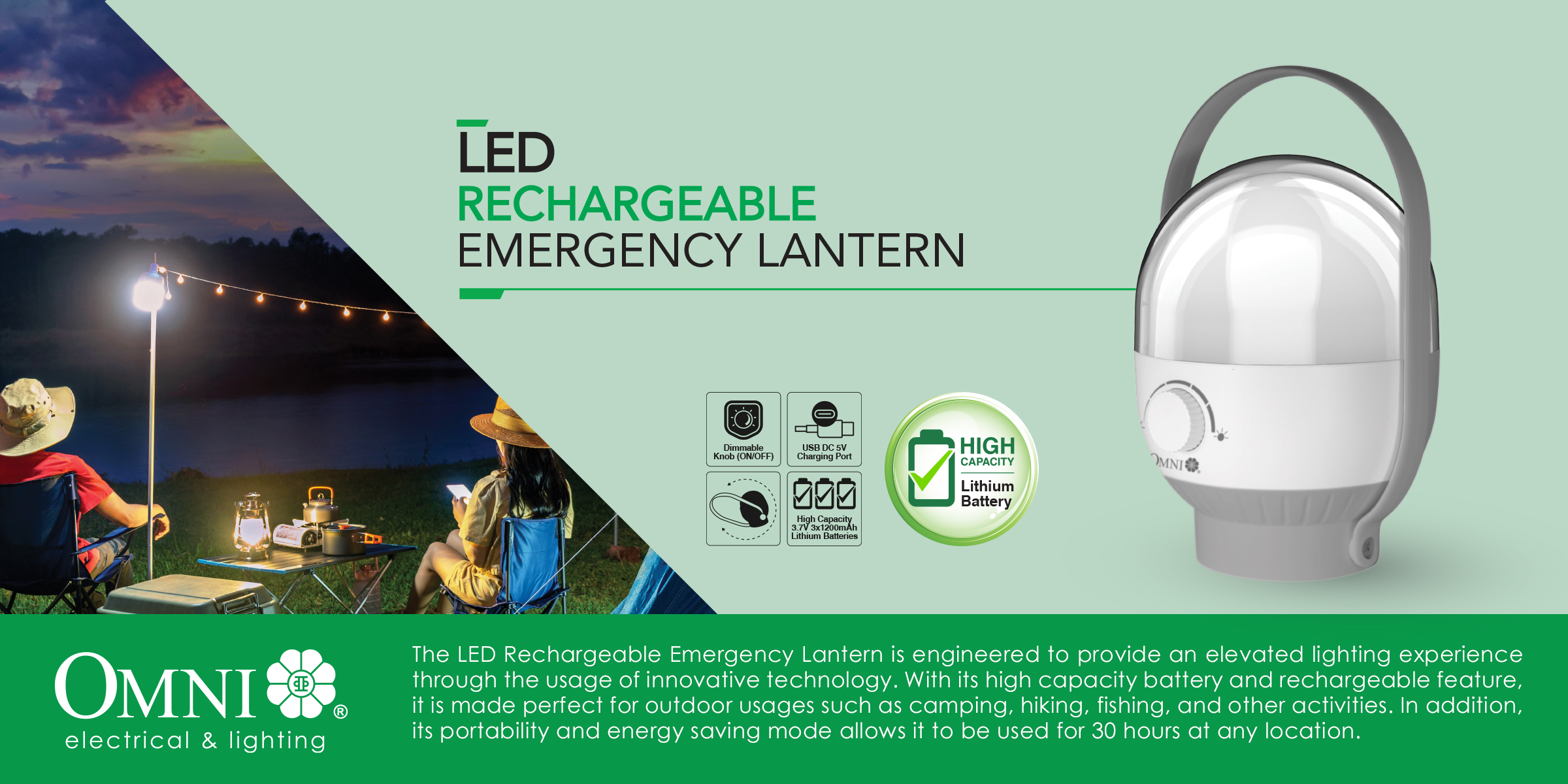 OMNI LED RECHARGEABLE EMERGENCY LANTERN - LREL-C501 | Shopee Philippines