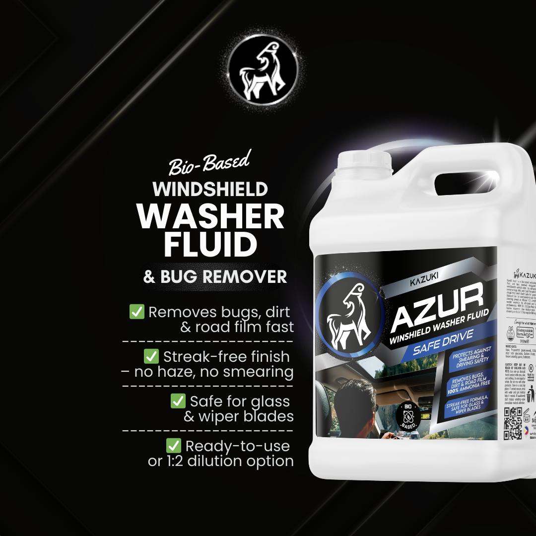 Kazuki Windshield Washer Fluid and Bug Remover - Streak-Free Bio-Based ...