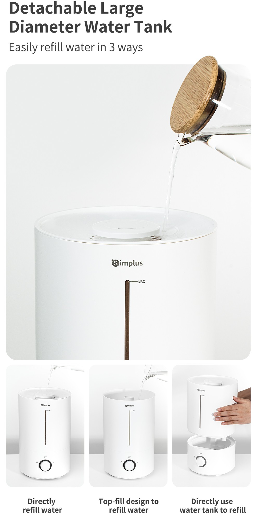 Simplus Humidifier 4L Capacity (350ml/h Humidification) JASH002 ...