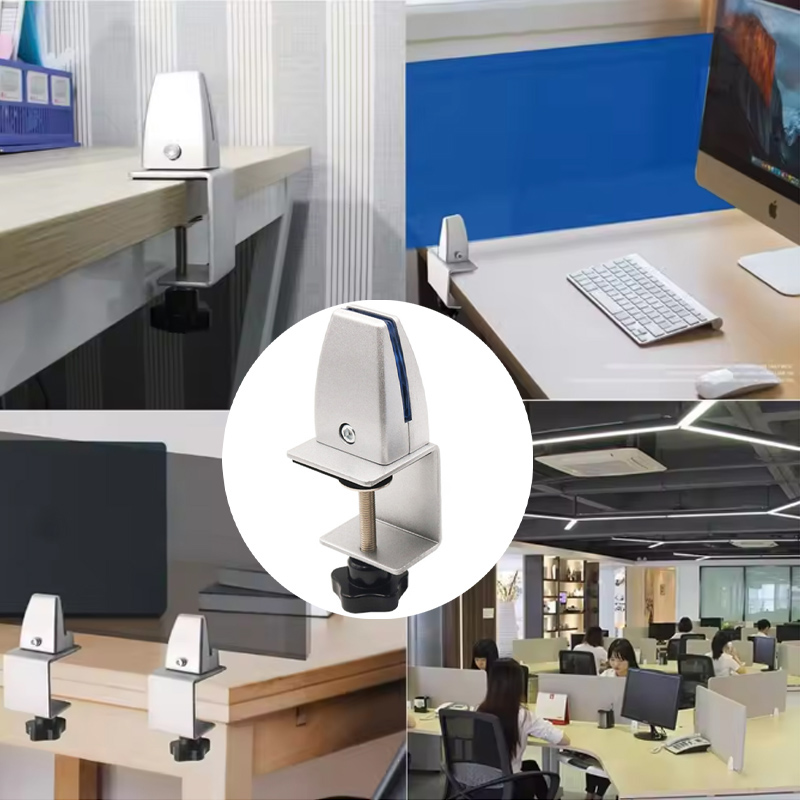 Adjustable Desk Partition Clip Privacy Baffle Fixing Clamp Aluminum ...