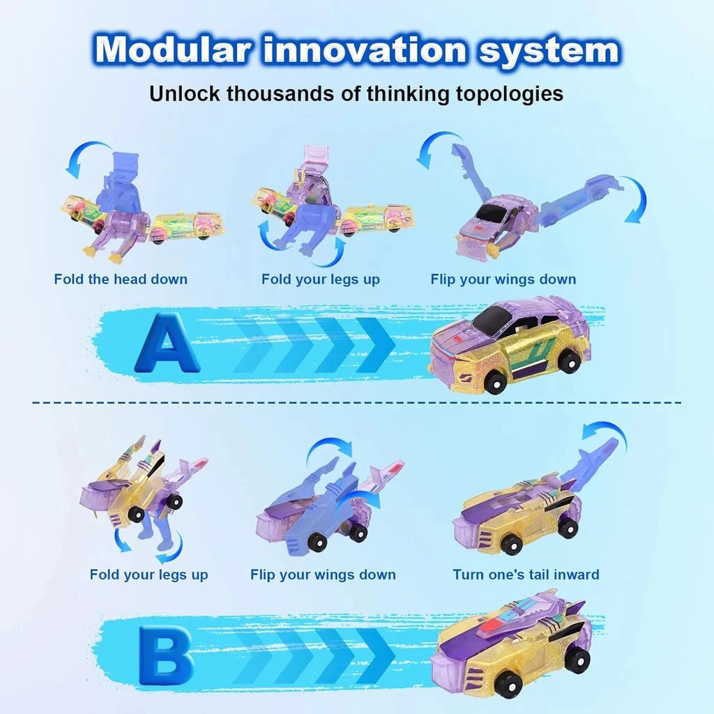 Transforming Car Toy Magnetic Cars Transform into Dinosaurs Fun ...