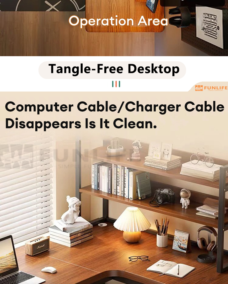 L-Shaped Table Corner Desk Computer Table Gaming Desk Writing Work ...