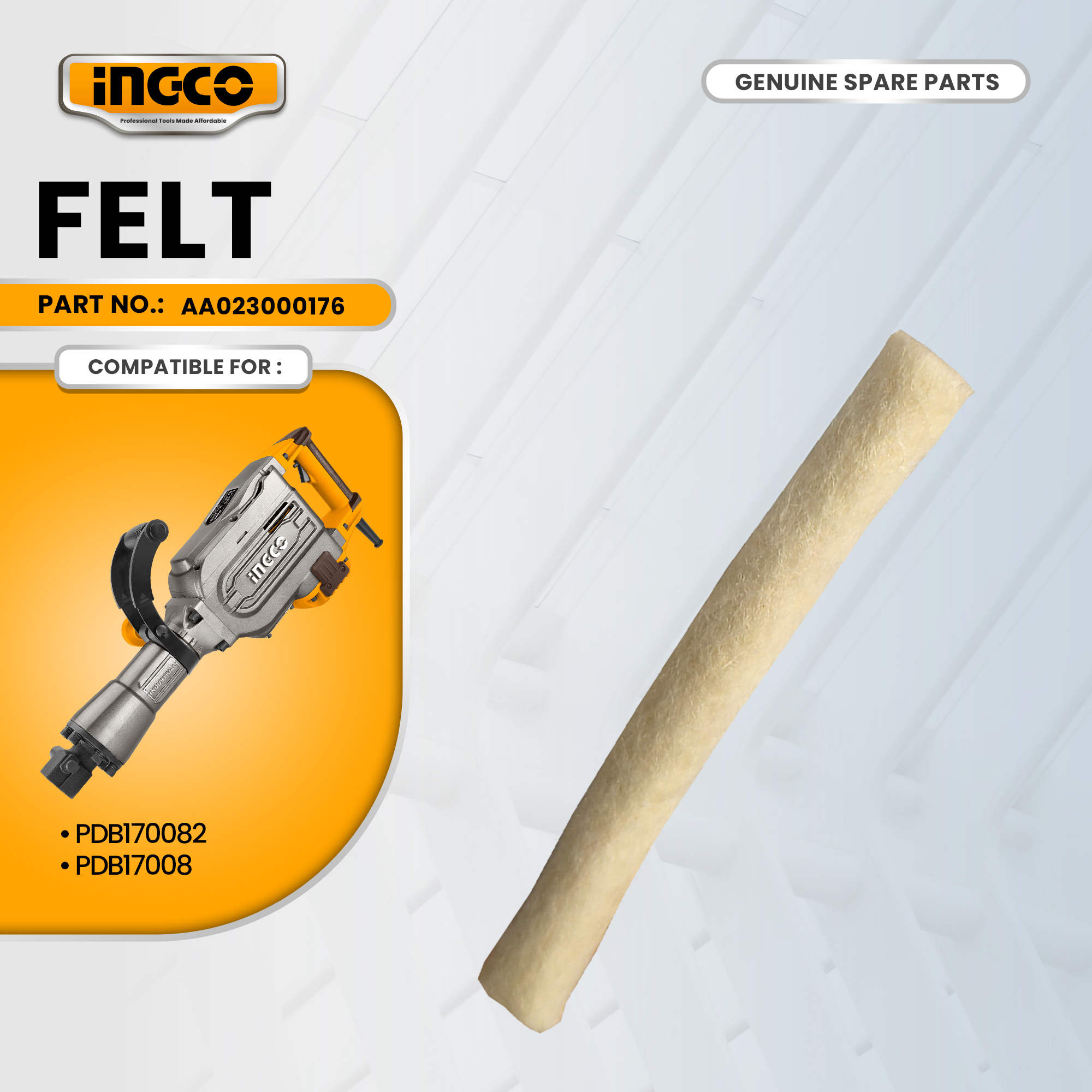 INGCO AA023000176 Felt for PDB17008 Demolition / Jack Hammer 1700W ...