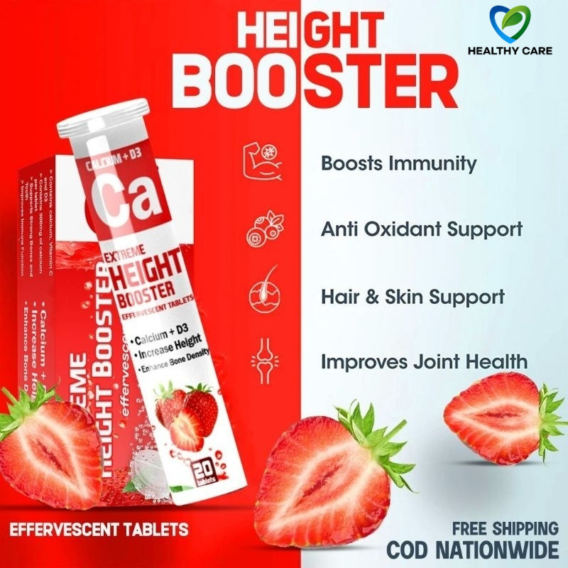 Extreme Height Booster Effervescent Tablet Natural Height Growth Enhancer Improve Bone Health ...