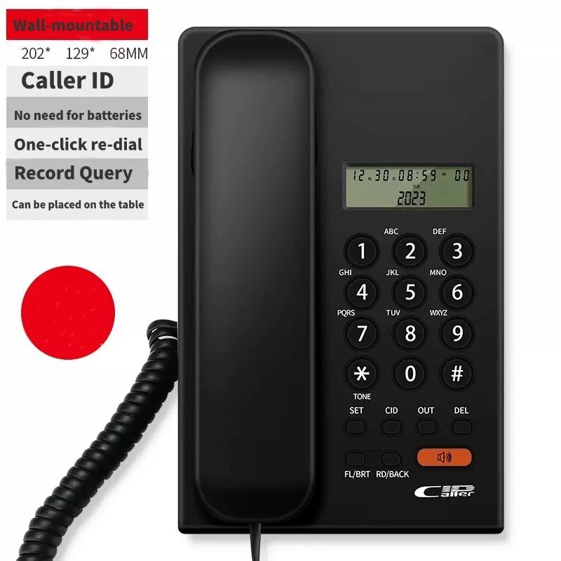 Wireless Landline Phone w/Speakerphone Caller lD Telephone with Speaker Home Office Wired ...