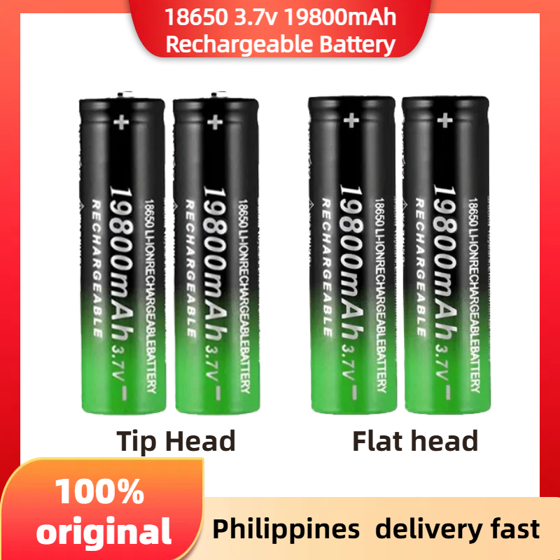 100% Original High Capacity lithium 3.7V 18650 19800mAh rechargeable ...
