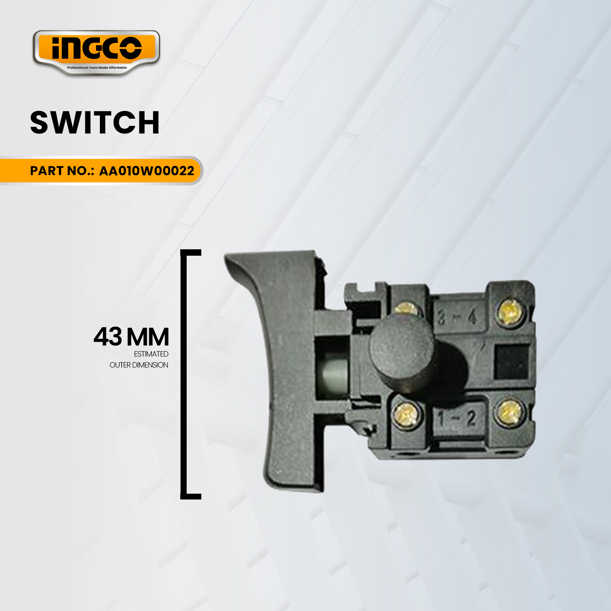 INGCO AA010W00022 Switch for FS3208 Finishing Sander 320W | Shopee ...