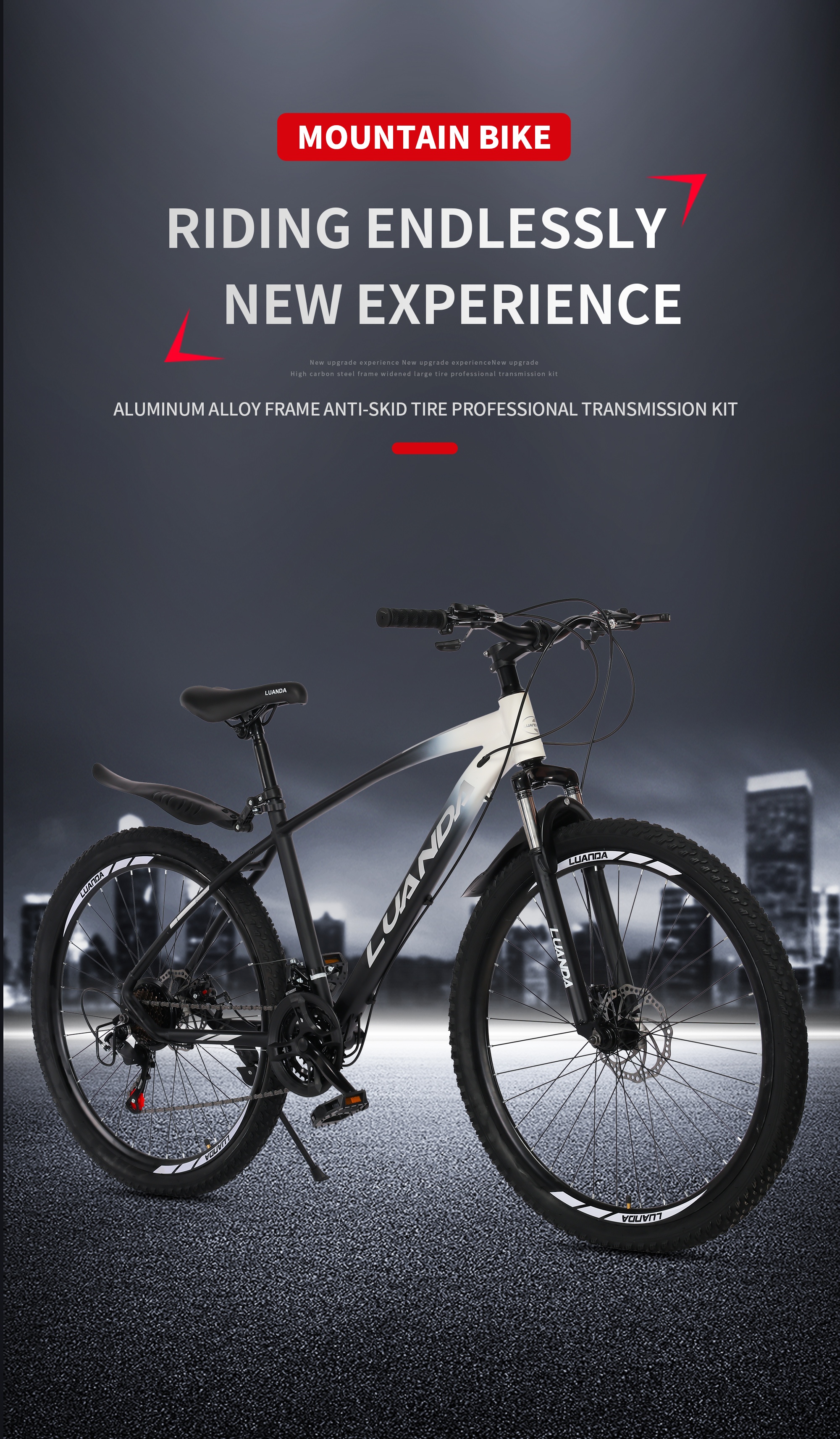 LUANDA Mountain Bike 27.5-inch 21 Speeds Alloy Frame for Adults and ...