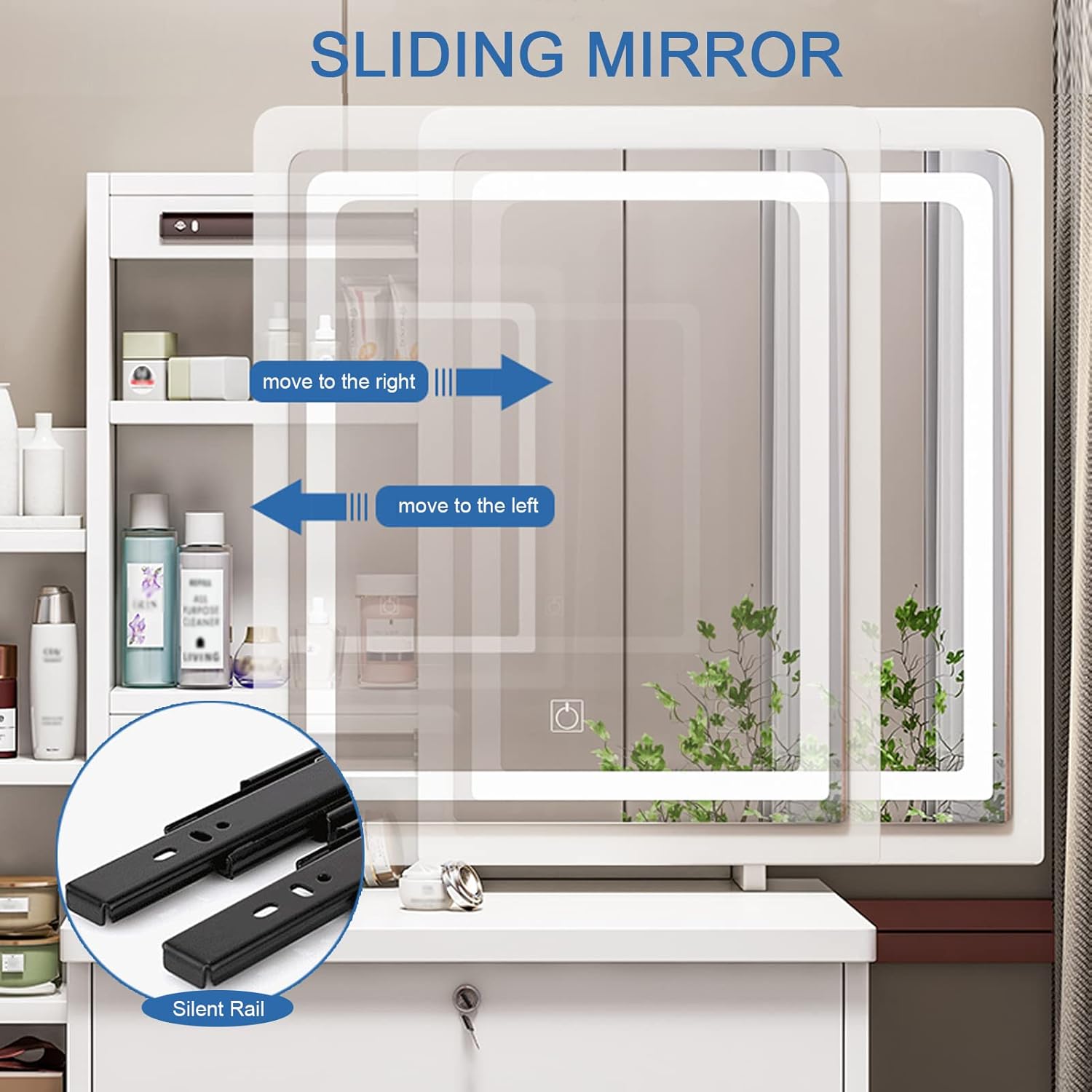 【Ship Today】Vanity Table With Mirror Light Dresser Ins Dressing Table ...