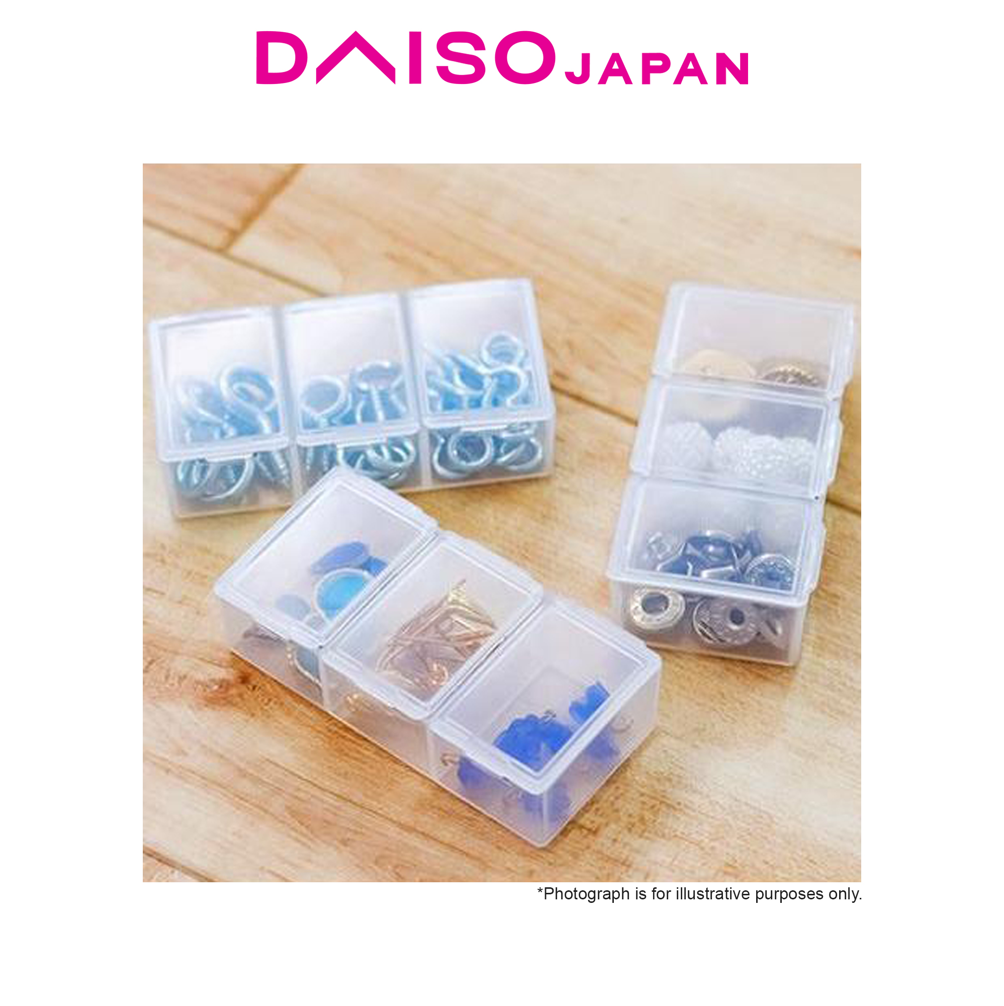 Daiso Inner Type Custom Storage Case with Divider 3.3cmx6.6cm (3pcs ...