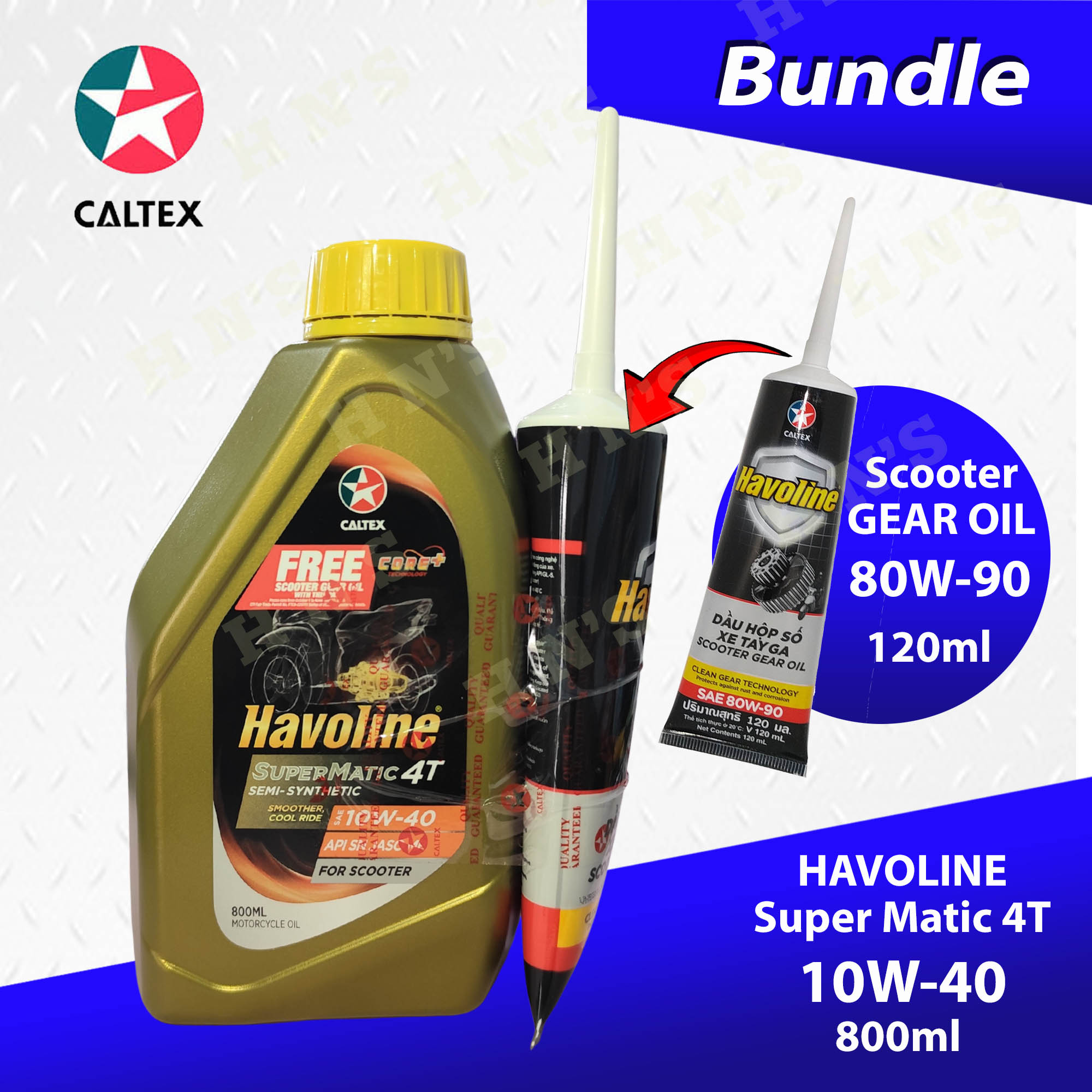 [ bundle ] Caltex Havoline Supermatic 4T Semi Synthetic SAE 10W-40 ...