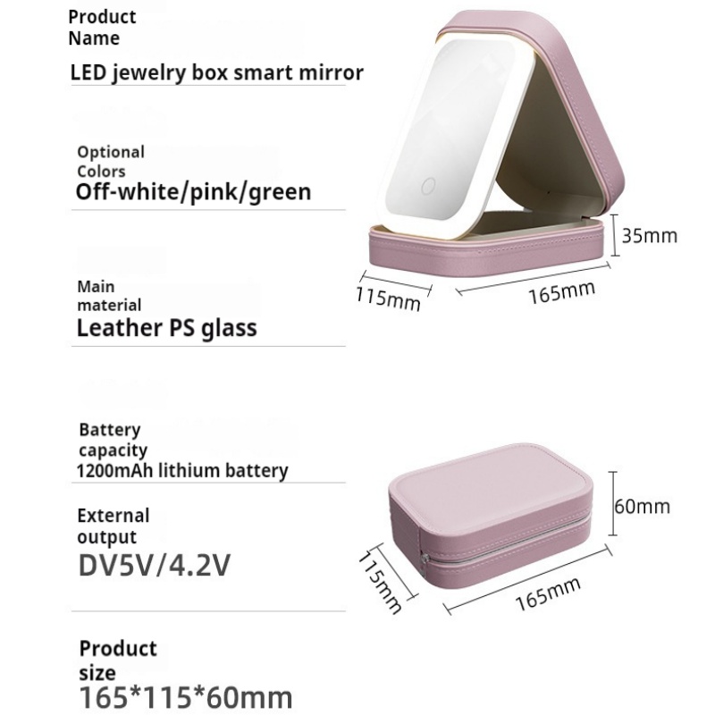 Mirror Portable Vanity Led Light Rechargeable Waterproof Storage ...