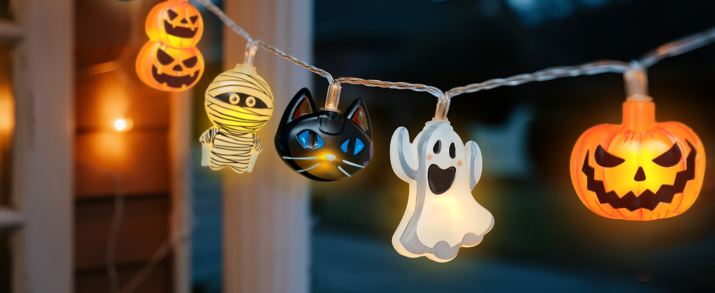 2M Halloween Light Strings Pumpkin Ghost Festival Lantern String LED ...