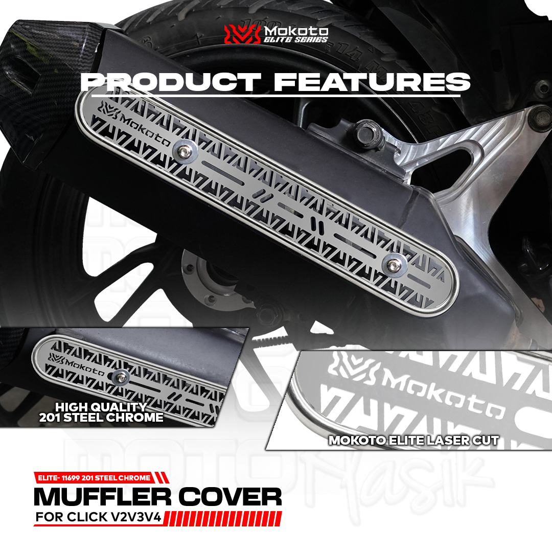 MOKOTO ELITE SERIES HONDA CLICK V2/V3/V4 MUFFLER COVER ELITE ...