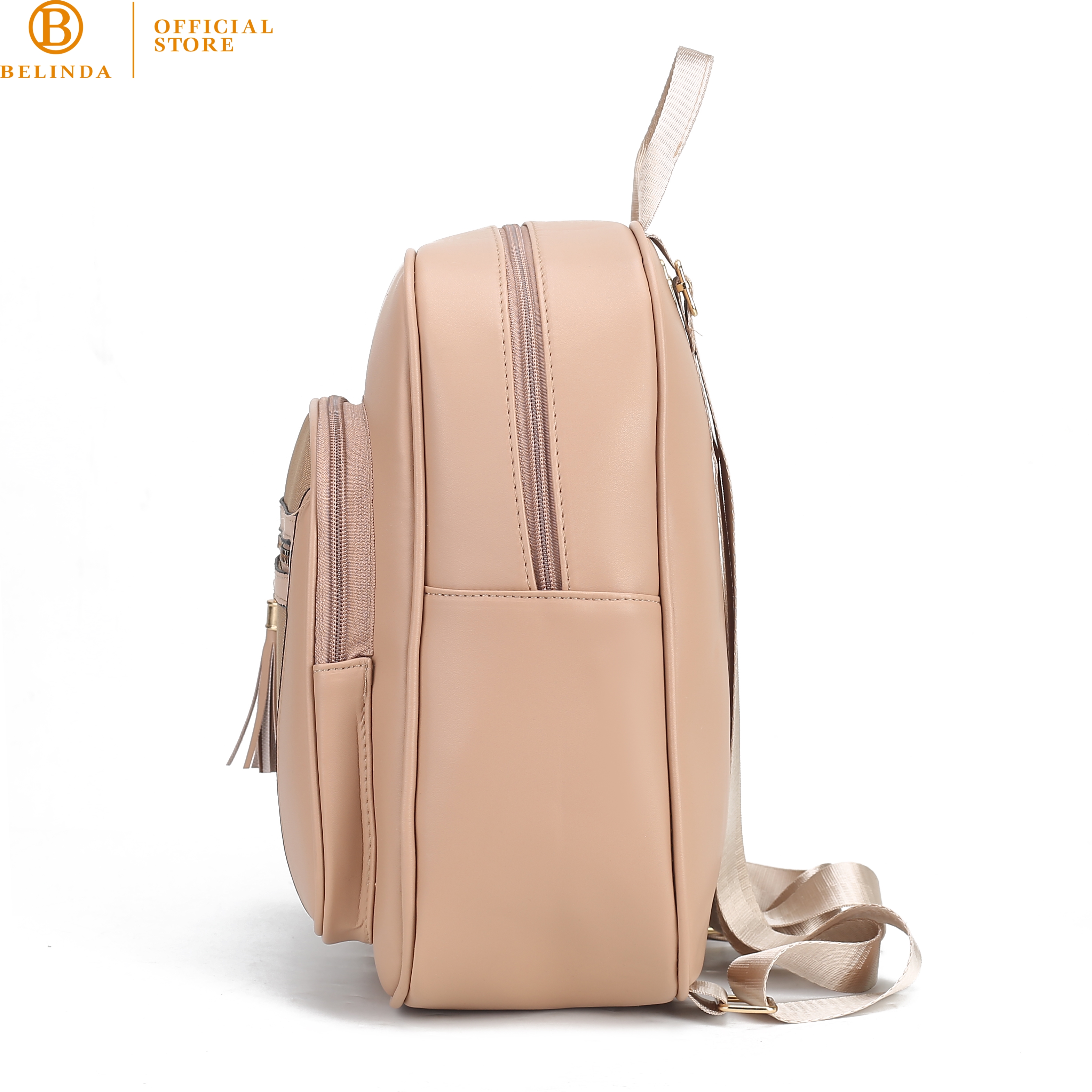 BELINDA Backpack For Women PU Leather Waterproof Korean Fashion Ladies ...