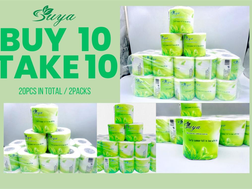 BUY 1 TAKE 1 SUYA TISSUE ROLL 10 ROLLS (4-PLY ORIGINAL BATHROOM TISSUE ...