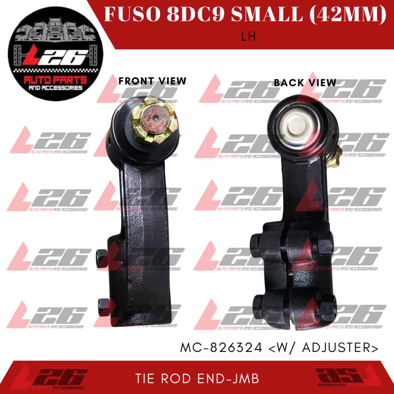 42mm Mitsubishi Fuso 8DC9 LEFT SIDE LH TIE ROD END with adjuster Small ...
