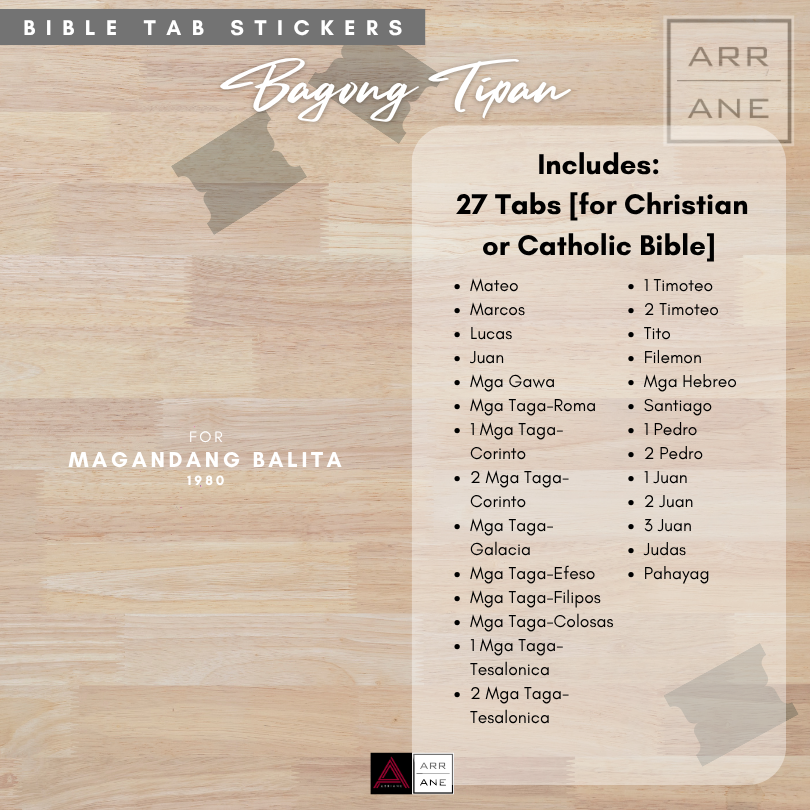TAGALOG Medium-Sized Bible Tab Index Stickers Self-Adhesive Solid ...