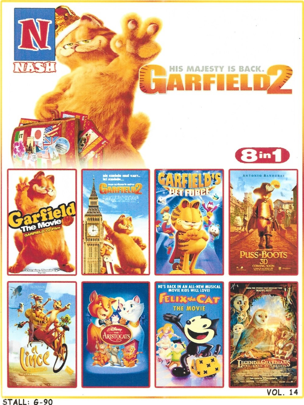 Garfield The Movie Collection Disney The Aristocats Puss in Boots Felix ...