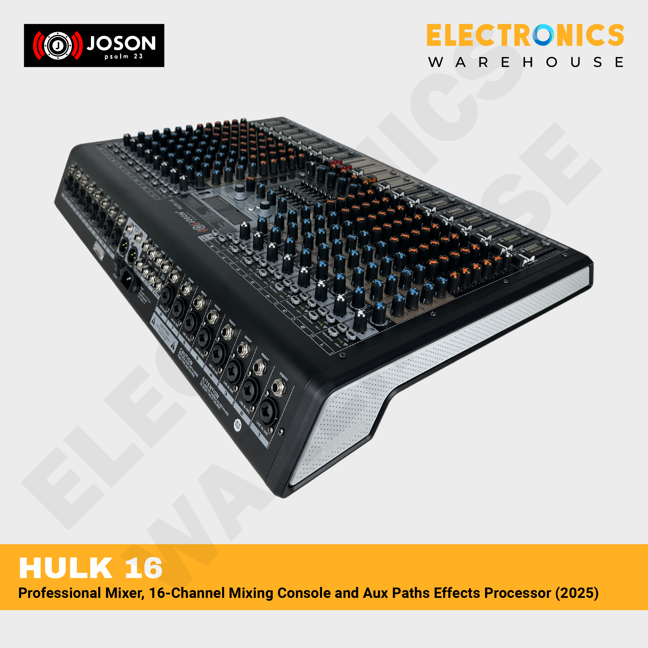 Joson HULK 16 Professional Mixer, 16-Channel Mixing Console and Aux ...
