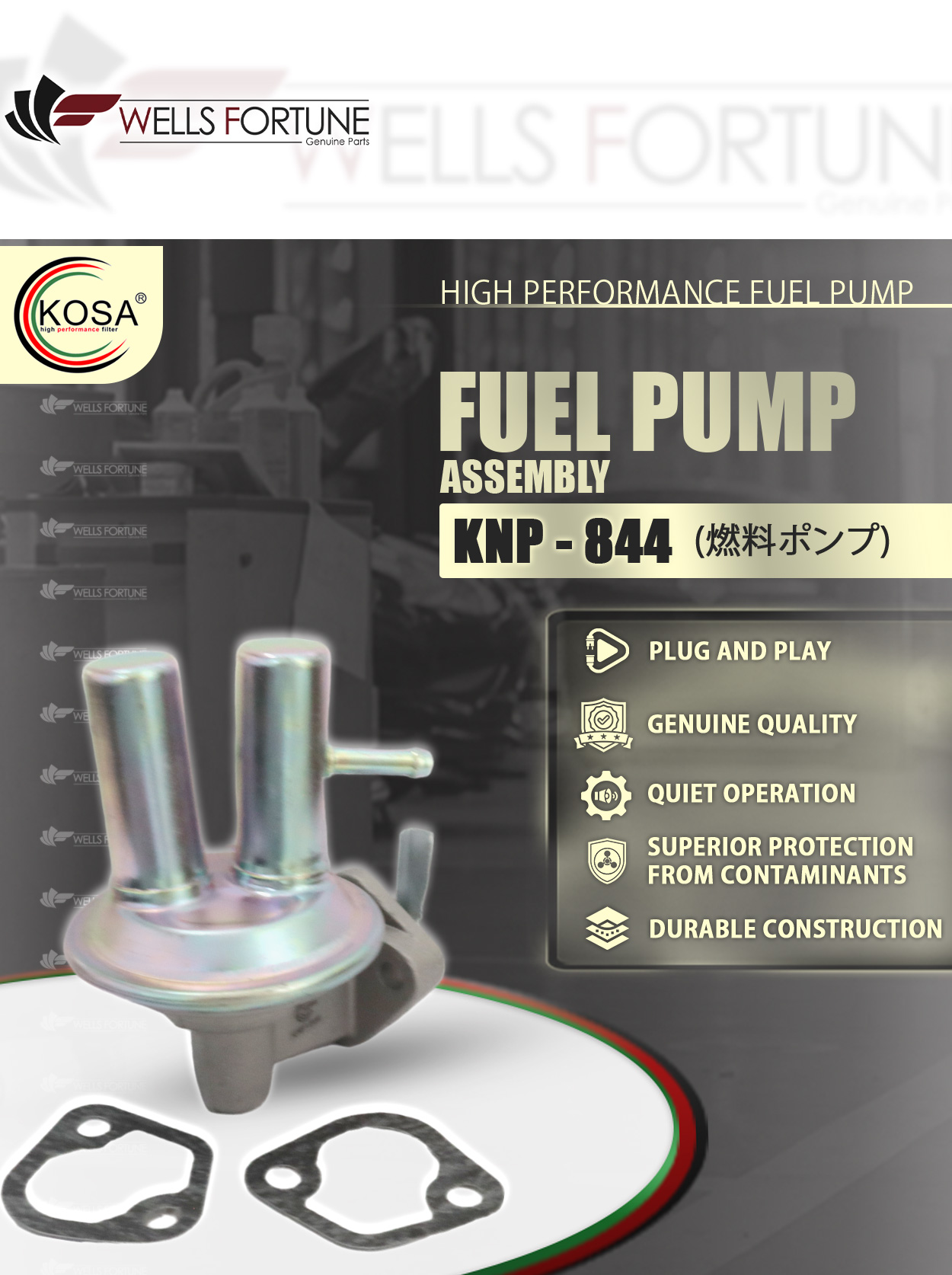 NISSAN SENTRA 1.4 / 1.6 NP-844 3 TUBE KOSA FUEL PUMP ASSEMBLY WFC KNP ...