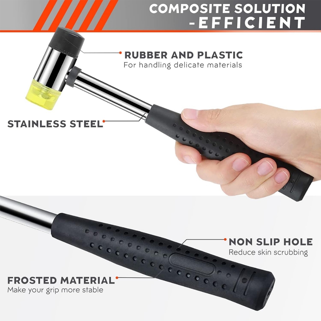 25cm Dual-Head Rubber Fret Hammer Guitar Fretting Mallet for Fret Wire ...