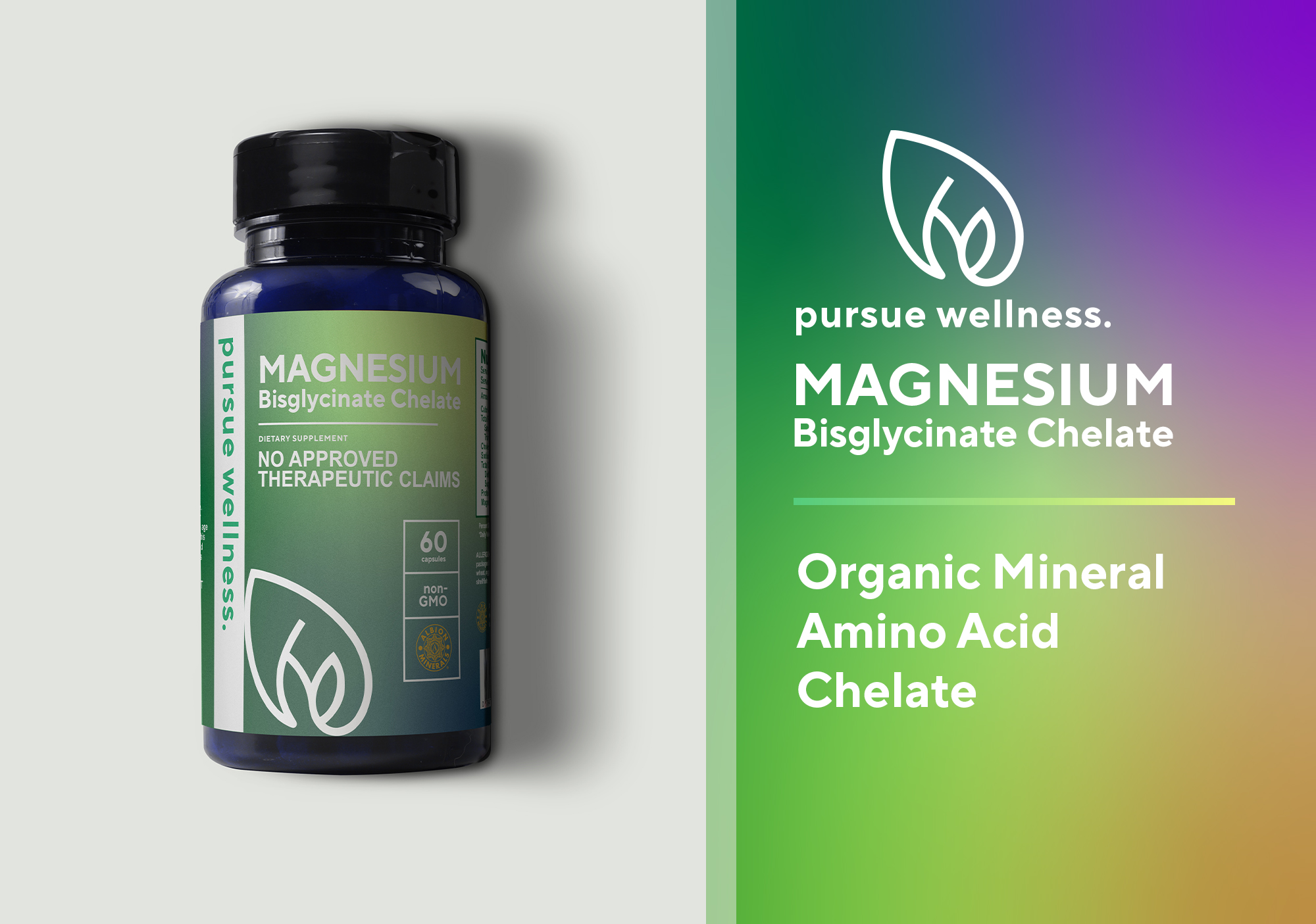 Magnesium Bisglycinate Chelate 200mg 30 Caps Albion Minerals NSF ...