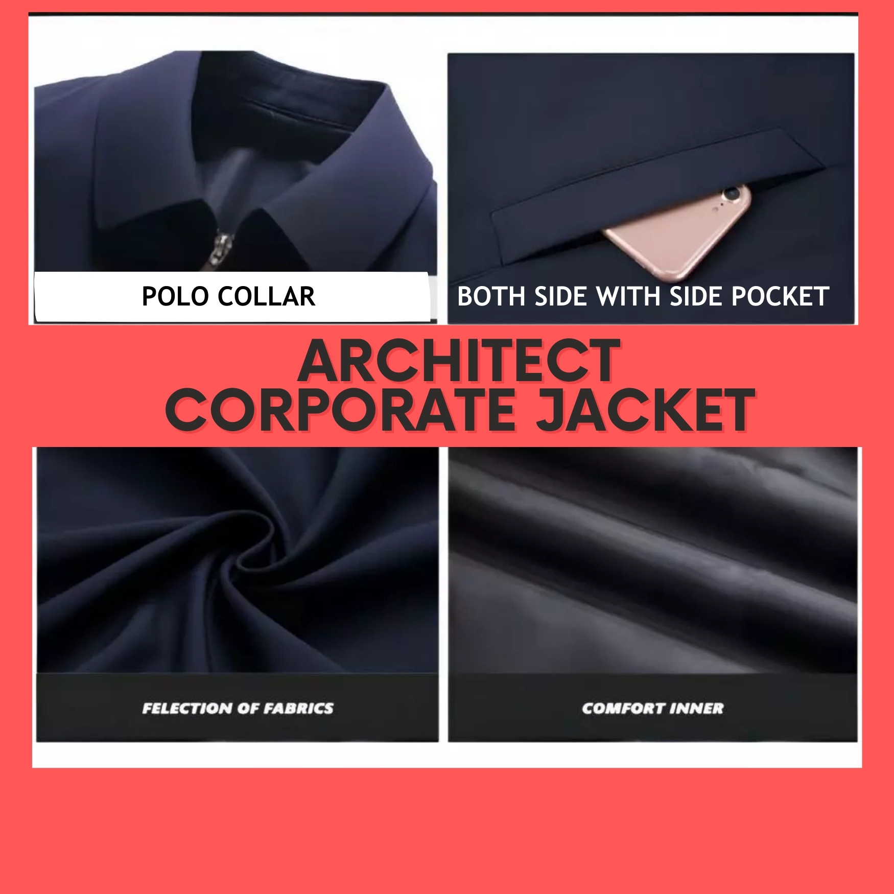 Architect UAP Business Corporate Casual Coat Jacket Front and Back ...