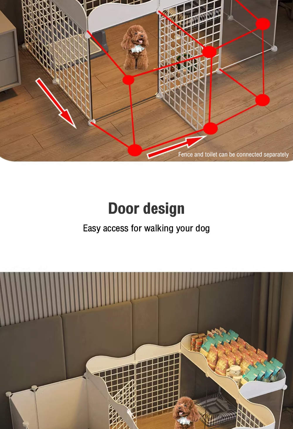 Pet Fence With Storage rack Dog Fence Dog Cage Cat Rabbit Dog Fence Pet ...