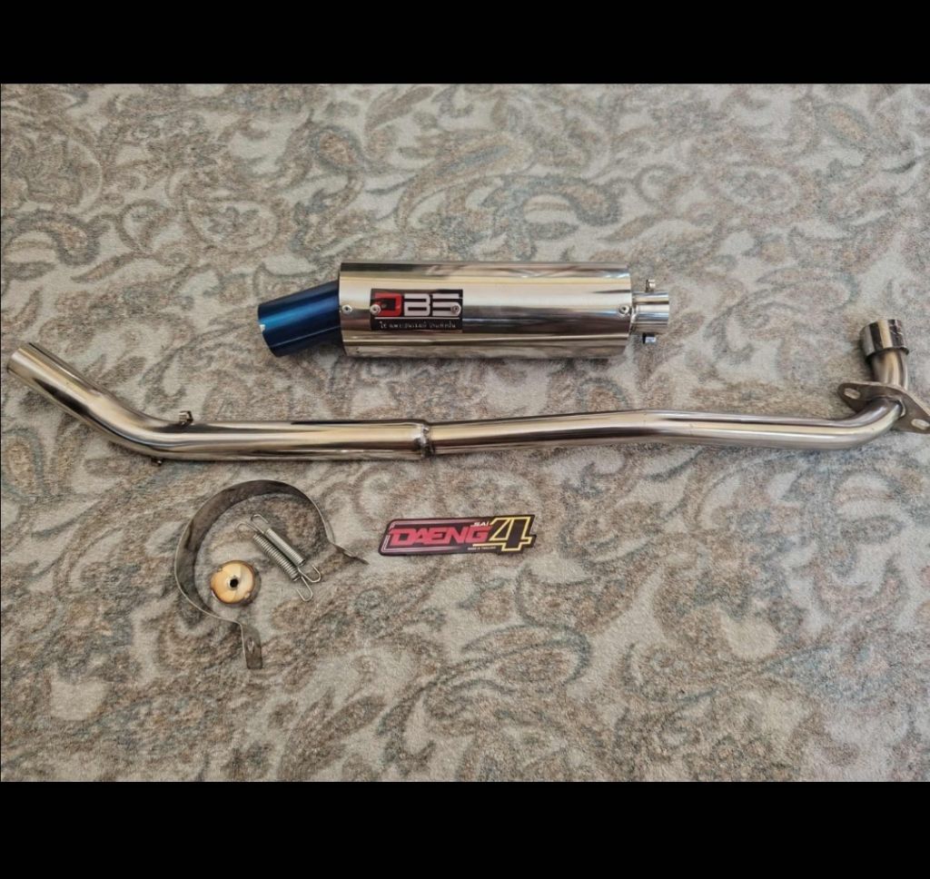 MOTORSTAR SAPPHIRE 125 R DBS MUFFLER PLAIN&BLUETIP FULLSET WITH FREE ...