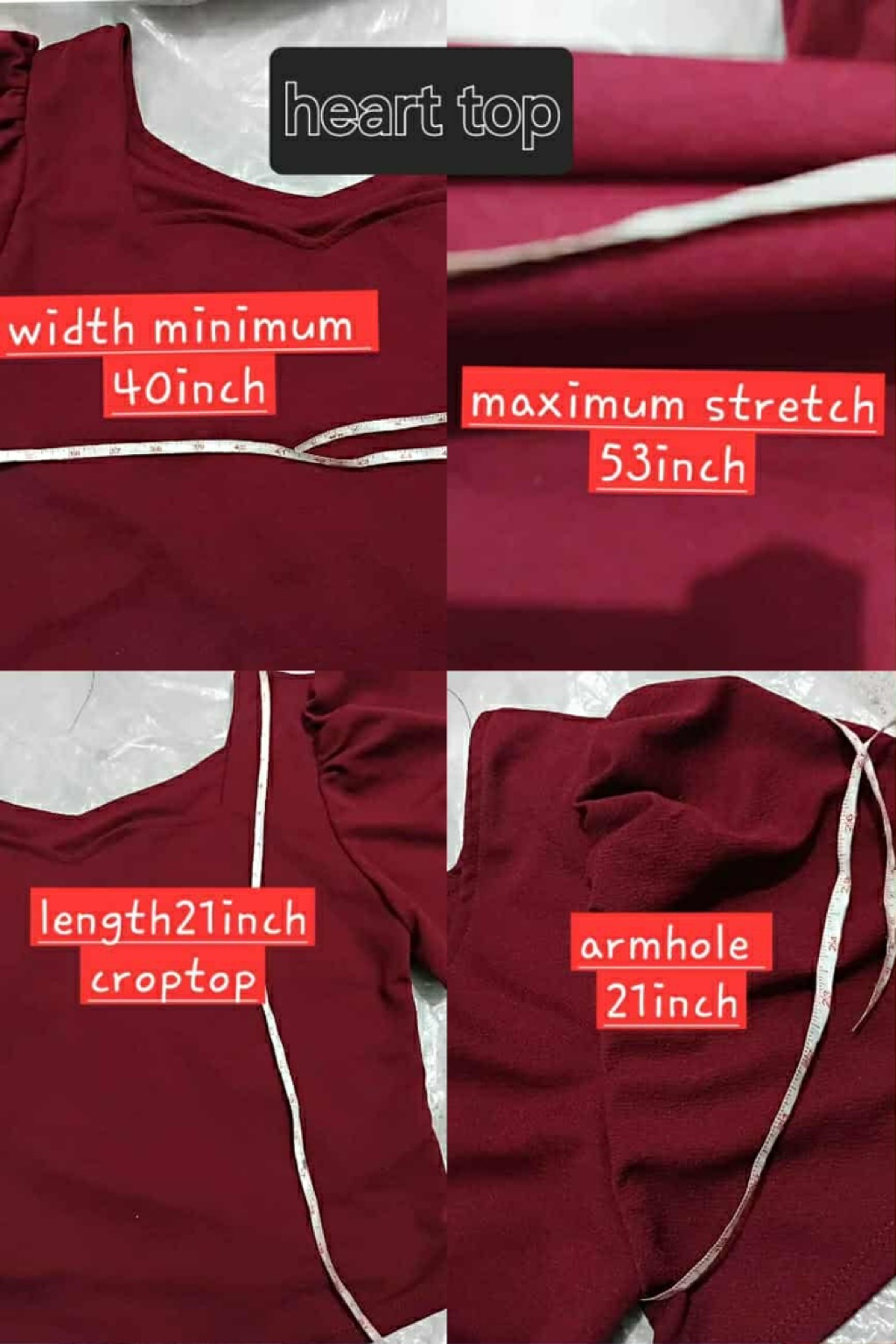 (2XL TO 4XL body frame) HEART CROPTOP PLUS SIZE CREPE fabric one size ...