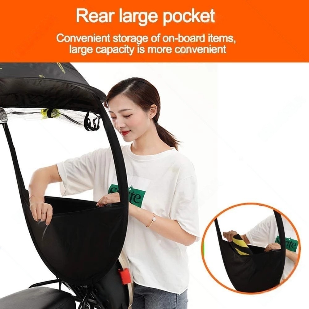 Electric Car Canopy Ebike Motorcycle Awning Rainproof Windproof Cover ...