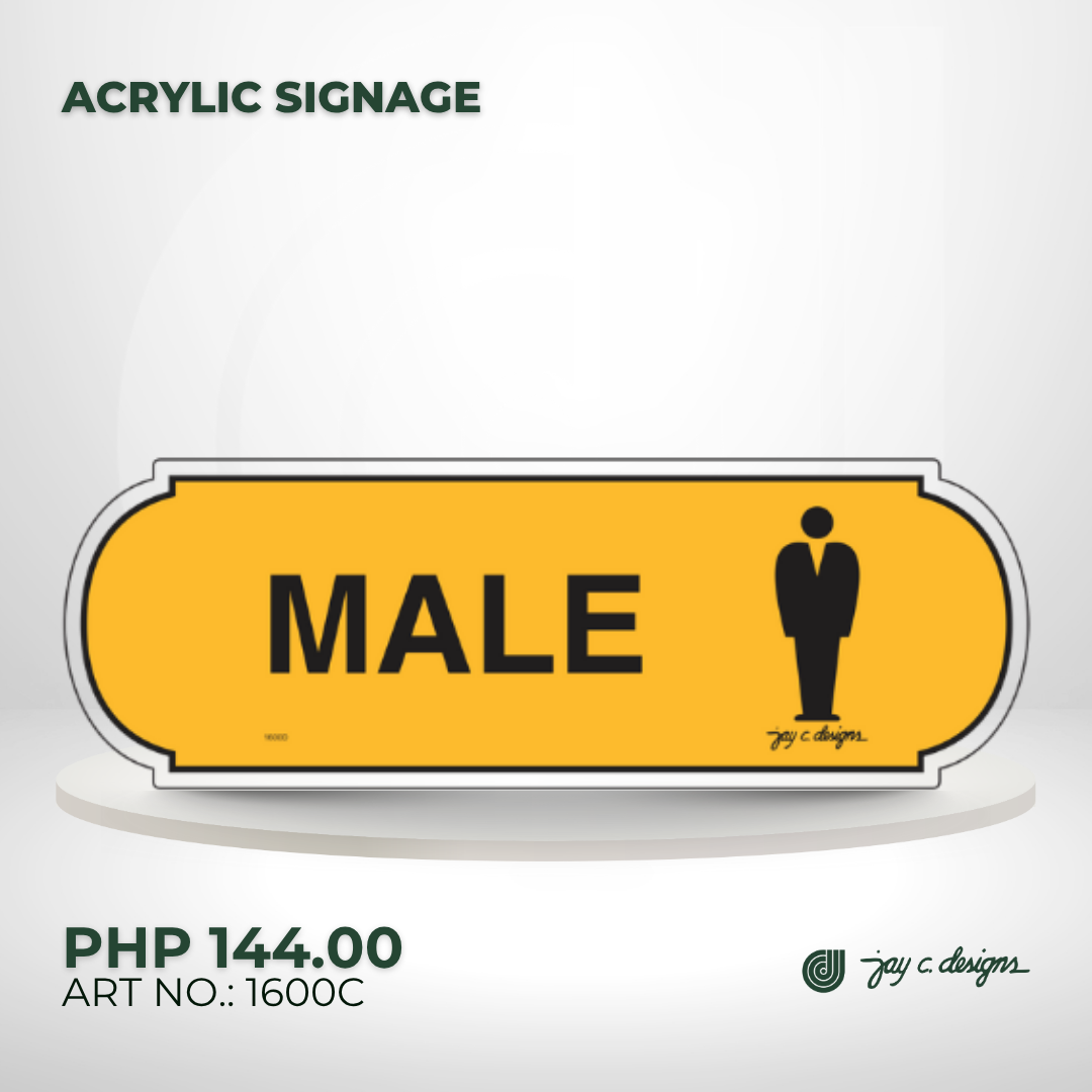 Male Acrylic Restroom Sign Public Toilet Door Sign Bathroom Signage ...