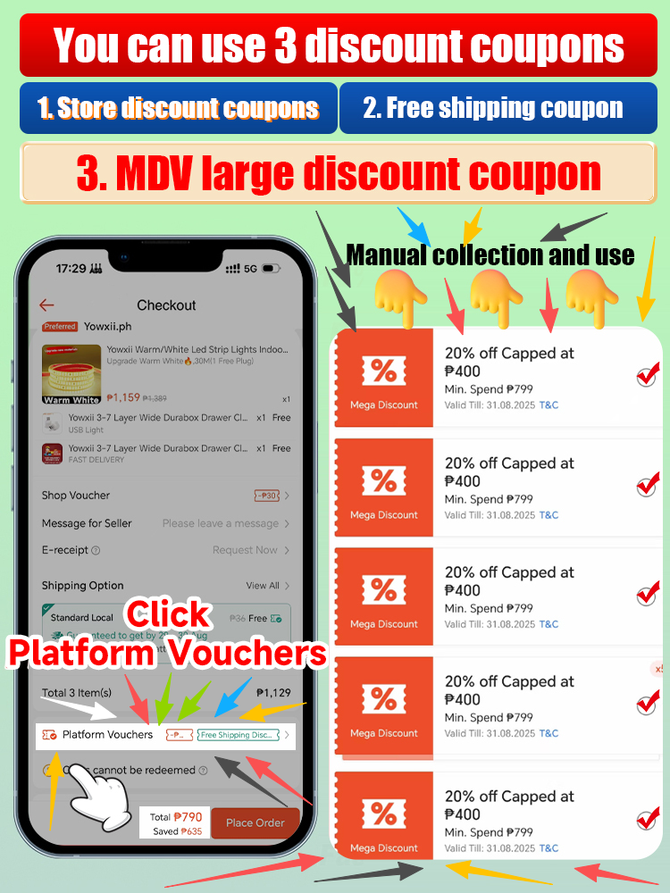 Yowxi Solar Light Outdoor Waterproor Solar Light Tube LED Solar Light ...