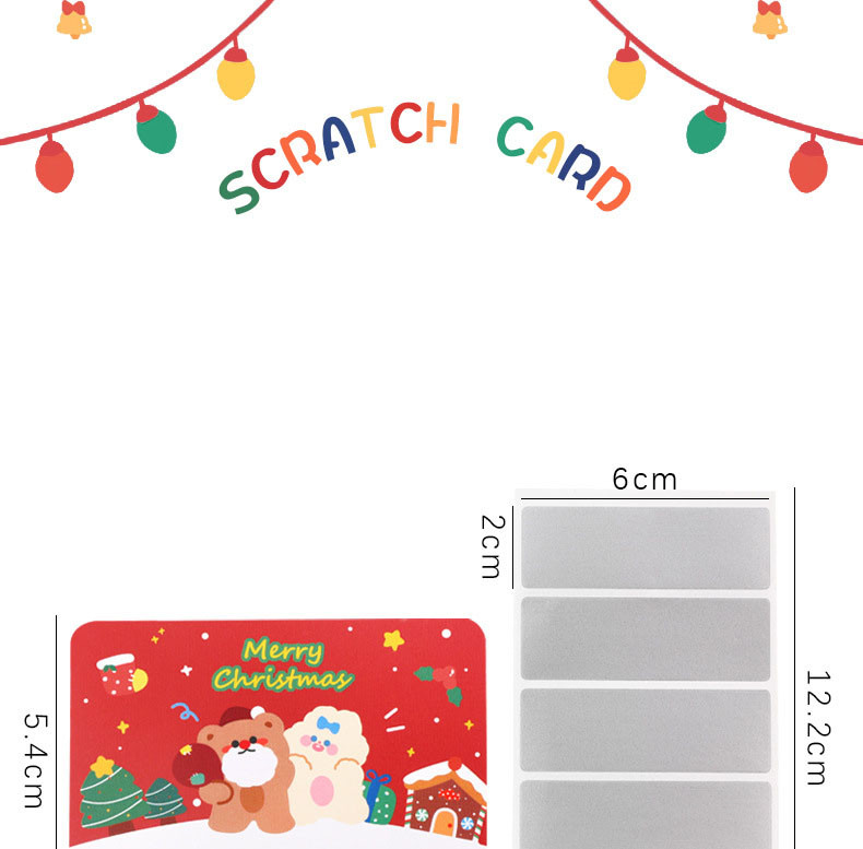 20/40Pcs Cartoon Christmas Scratch Card DIY Christmas Gift For Kids ...