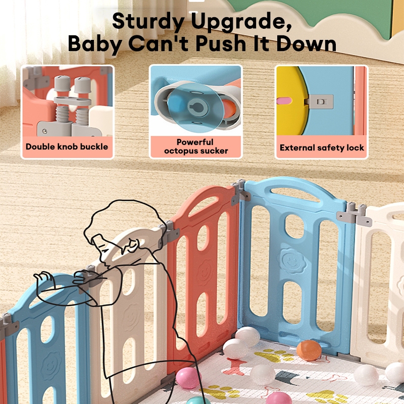 【PlayPark】Playpen For Baby Foldable Large Adjustable Shape Safety ...