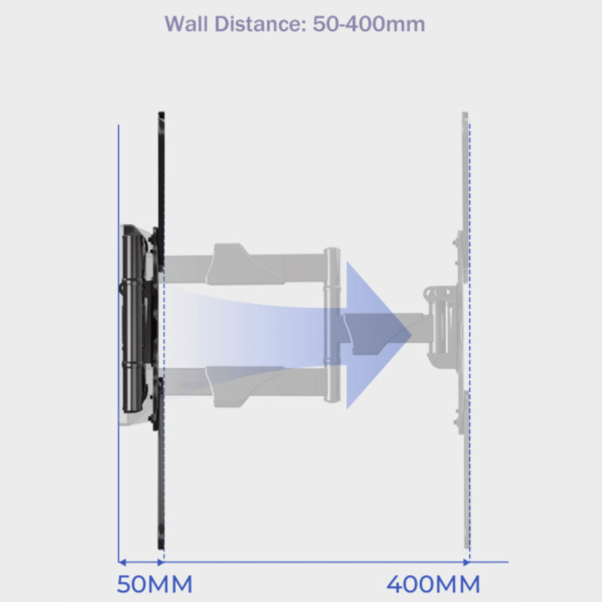 NB P4 Adjustable Full Motion TV Wall Mount 32–55" LED LCD Fits VESA 100x100–400x400 Holds 60lbs ...