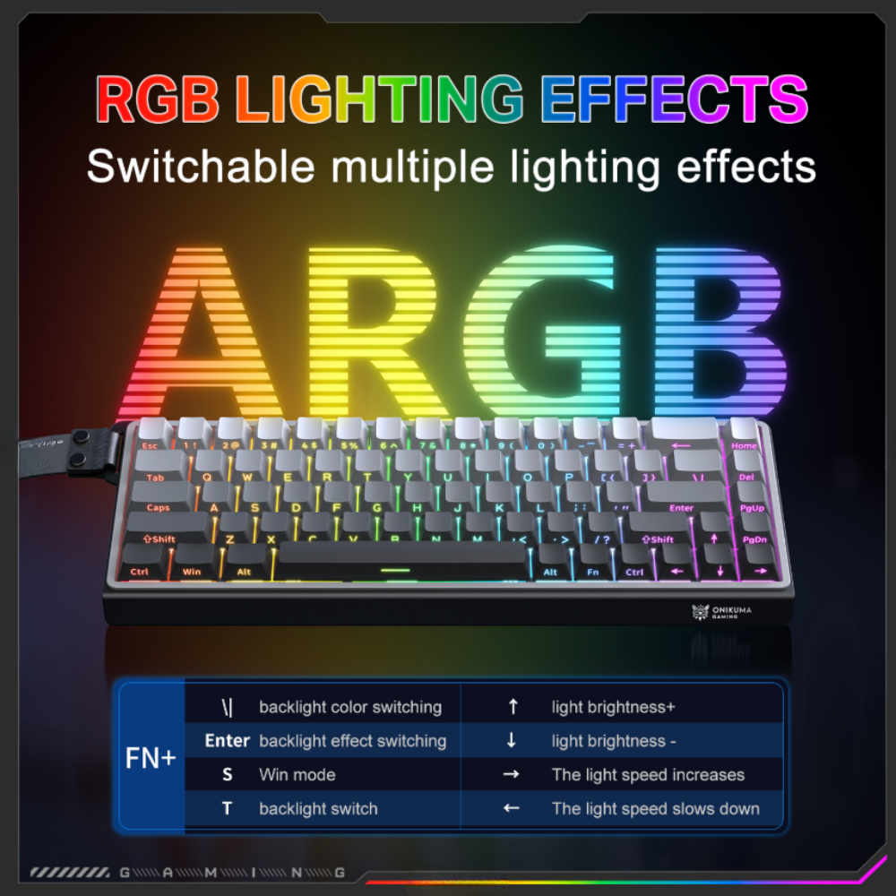 Onikuma MT603 Game Keyboard RGB Backlit Mechanical Gaming Keyboard ...