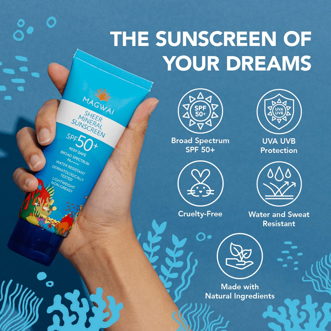 MAGWAI Reef-Safe Sheer Mineral Sunscreen SPF 50+ | Broad Spectrum ...