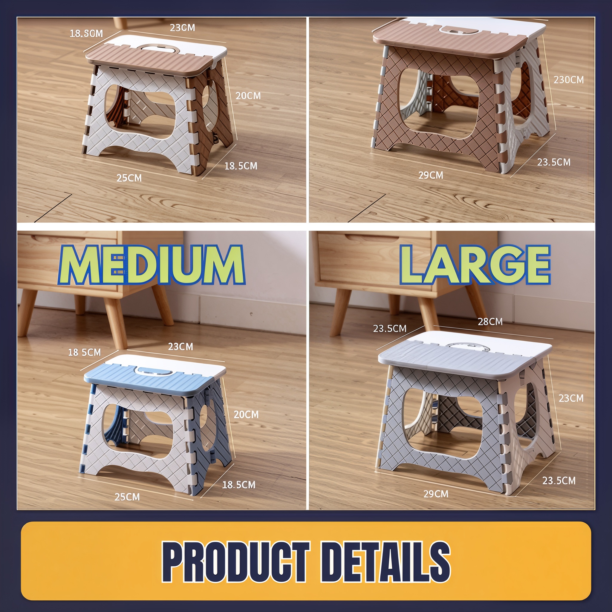 Portable Folding Step Stool Chair for Adults And Kids – Compact Plastic ...