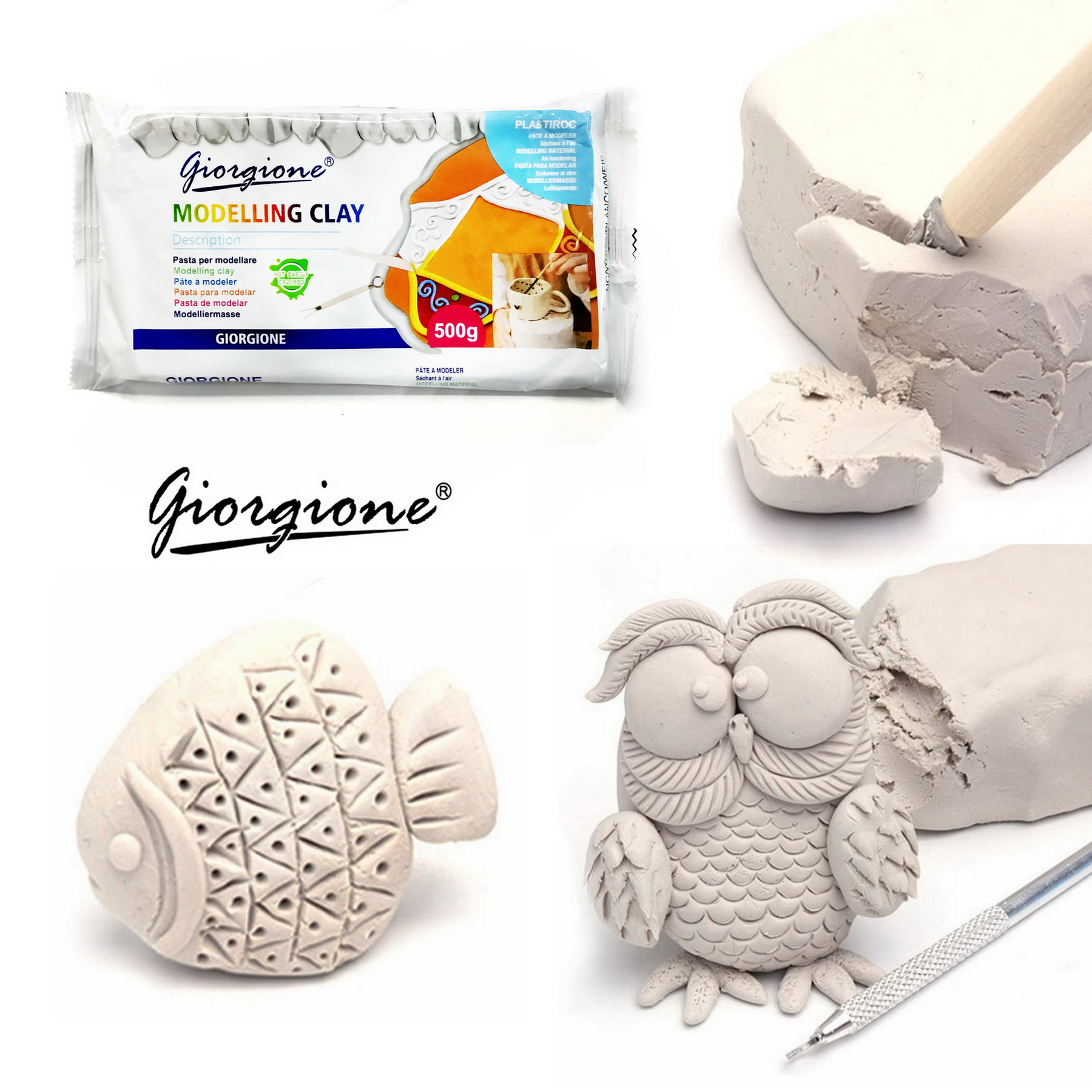 Giorgione Air Hardening Modelling Clay 250/500g White | Shopee Philippines