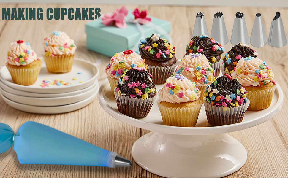 26pcs Silicone Pastry Bag Tips Kitchen Cake Icing Piping Cream Cake ...