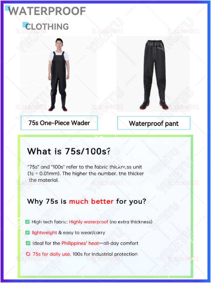 Water Pants Waterproof Clothing Waders Waterproof Overalls Rain Boots ...